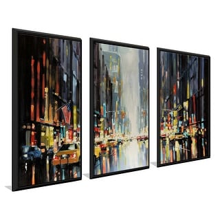 "City Lights" by E. Anthony Orme Print on Floating Canvas Set of 3 - Bed Bath & Beyond - 36661402